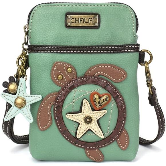Chala | Bags | Chala Faux Leather Cell Phone Crossbody Purse Turtle ...